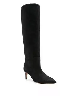 Paris Texas Suede Mid-calf Boots - Black