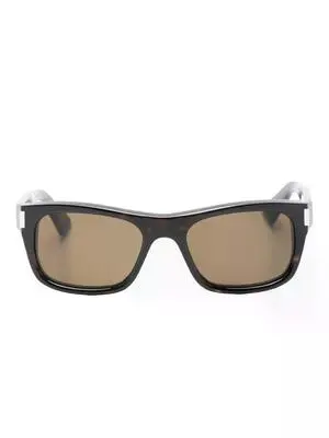 Saint Laurent Rectangle Frame Sunglasses - Brown