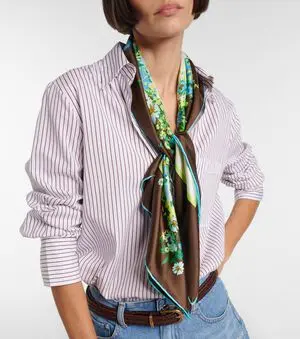ALEMAIS Floral Silk Scarf - Multicoloured
