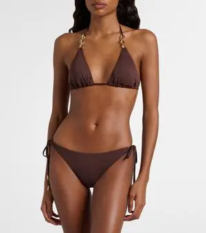 Melissa Odabash Chain-detail Bikini Bottoms - Brown