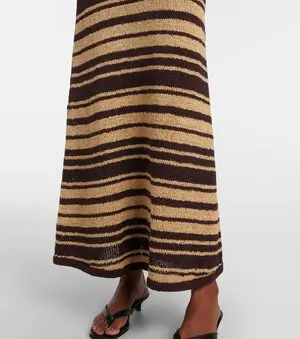 Faithfull The Brand Micah Striped Cotton-blend Maxi Skirt