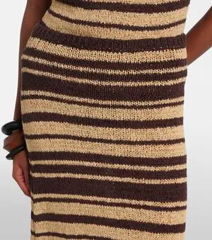 Faithfull The Brand Micah Striped Cotton-blend Maxi Skirt