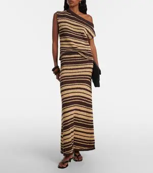 Faithfull The Brand Micah Striped Cotton-blend Maxi Skirt
