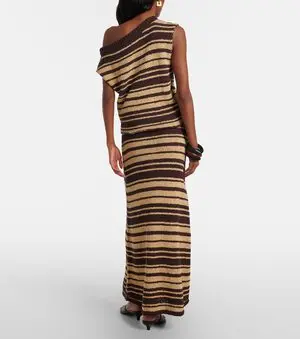 Faithfull The Brand Micah Striped Cotton-blend Maxi Skirt