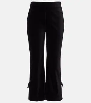 Posse Quincy Cropped Cotton Velvet Pants With Bow Detail