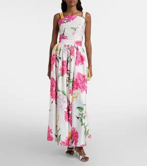 LEO LIN Isadora Printed Linen-blend Top