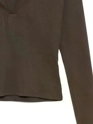 Veronica Beard Kearney Long-sleeve Polo - Brown