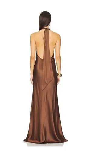 STONE COLD FOX X Revolve Amelia Gown - Brown