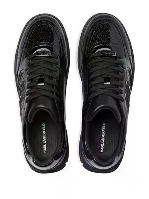 Karl Lagerfeld Patent Glitter Embellishment Lace-up Sneakers