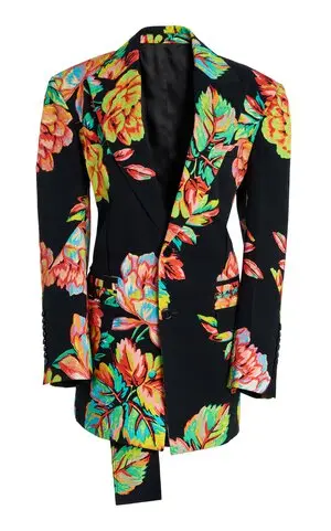 Christopher John Rogers Cinched Printed Cotton Blazer - Multi