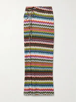 Missoni Mare Striped Metallic Crochet-knit Maxi Wrap Skirt - Multi