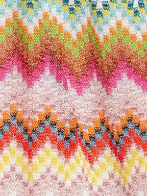 Missoni Cropped Metallic Zigzag Crochet Halterneck Top - Multi