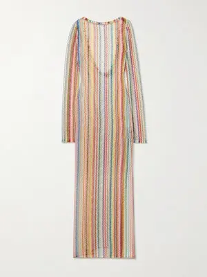 Missoni Mare Striped Metallic Crochet-knit Maxi Dress - Multi