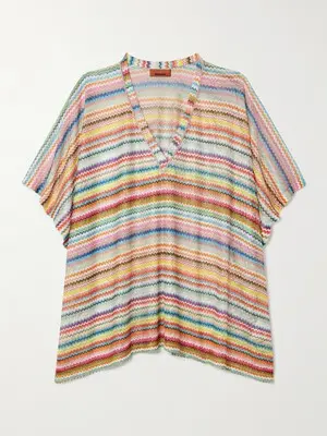 Missoni Mare Metallic Striped Crochet-knit Coverup - Multi