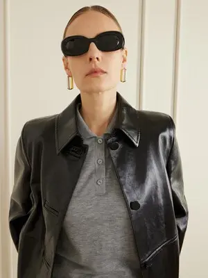 Oliver Spencer Khaite Oval-frame Sunglasses - Black