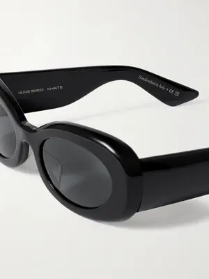 Oliver Spencer Khaite Oval-frame Sunglasses - Black