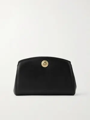 LIFFNER Leather Clutch With Gold-tone Push-lock - Black