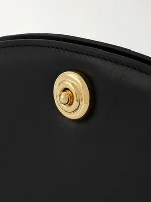 LIFFNER Leather Clutch With Gold-tone Push-lock