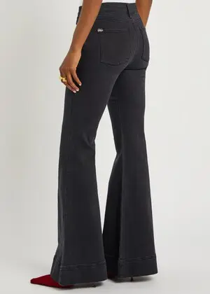 Alice + Olivia Embroidered Bell-bottom Jeans