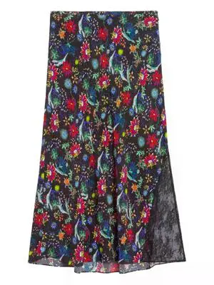 Zadig&Voltaire Zadig&Voltaire Jayla Floral Midi Skirt Blue