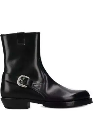 Premiata Leather Zip Buckle Boots