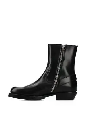 Premiata Leather Zip Buckle Boots