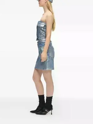 Karl Lagerfeld Coated Denim Mini Skirt
