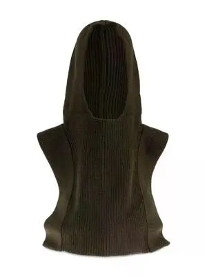 Isabel Marant Étoile Ribbed Wool Hooded Scarf Black