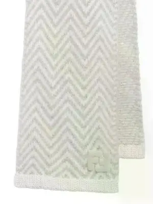 Fendi Chevron Logo-embroidery Scarf - Neutrals
