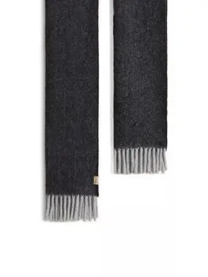 Woolrich Check Fringed Scarf - Grey