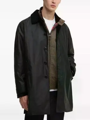 Barbour Single-breasted Cotton Coat With Corduroy Collar
