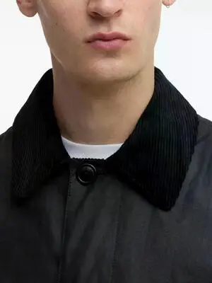 Barbour Single-breasted Cotton Coat With Corduroy Collar