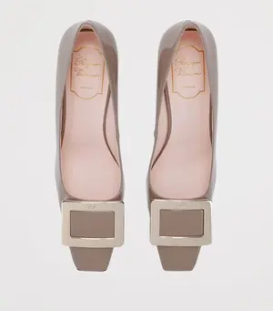 ROGER VIVIER Patent Leather Belle Vivier Pumps 75 - Brown