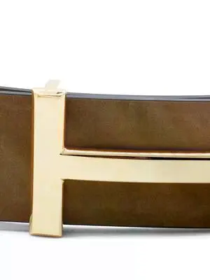 TOM FORD Leather Belt With Gold-tone Buckle
