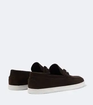 CHRISTIAN LOUBOUTIN Chambeliboat Suede Slip-on Shoes - Brown
