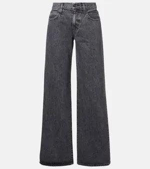 SLVRLAKE Mica Wide-leg Jeans In No Land - Black