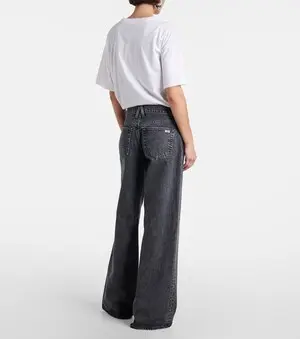 SLVRLAKE Mica Wide-leg Jeans In No Land - Black