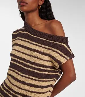 Faithfull The Brand Micah Striped Cotton-blend Top