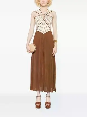 Zimmermann Sleeveless Cross-front Striped Dress