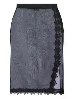 Gcds Lace Trimmed Sheer Midi Skirt