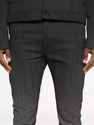 DEEPTI Button-fastening Trousers In Dark Herringbone
