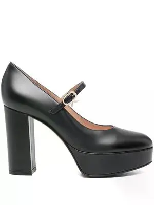 GIANVITO ROSSI 105mm Platform Strap Pumps - Black