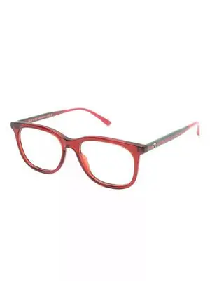 Gucci Rectangle-frame Glasses - Red