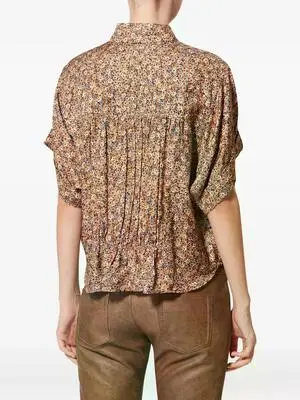 Isabel Marant Étoile Azalea Floral Silk Jacquard Button Top