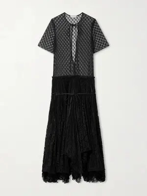 JW Anderson Lace Maxi Dress With Cutout And Bow Detail - Black