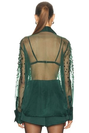 Retrofete Aubriella Embellished Chiffon Shirt