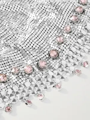 Rabanne Chainmail Hat With Crystal Embellishments And Fringe