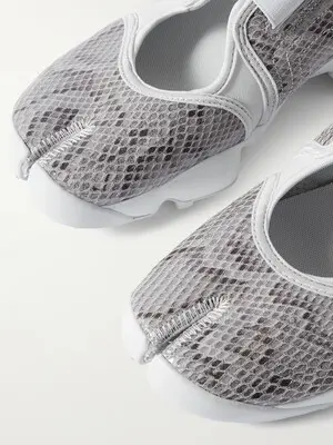 Nike Rift Snake-effect Leather Split-toe Sneakers - Gray