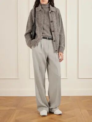 THE ROW Virgil Pleated Wool-gabardine Wide-leg Trousers