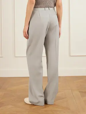 THE ROW Virgil Pleated Wool-gabardine Wide-leg Trousers